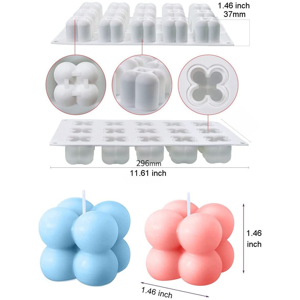 Set 15 Matrita de silicon de 3D pentru lumanari sau sapunuri handmade ...