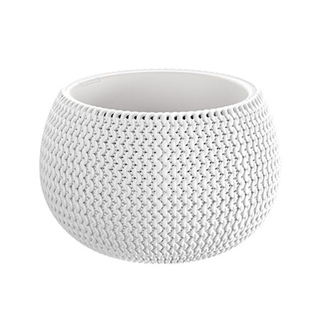 Ghiveci decorativ de flori, Prosperplast, Splofy, rotund, alb, 23.9x16 ...