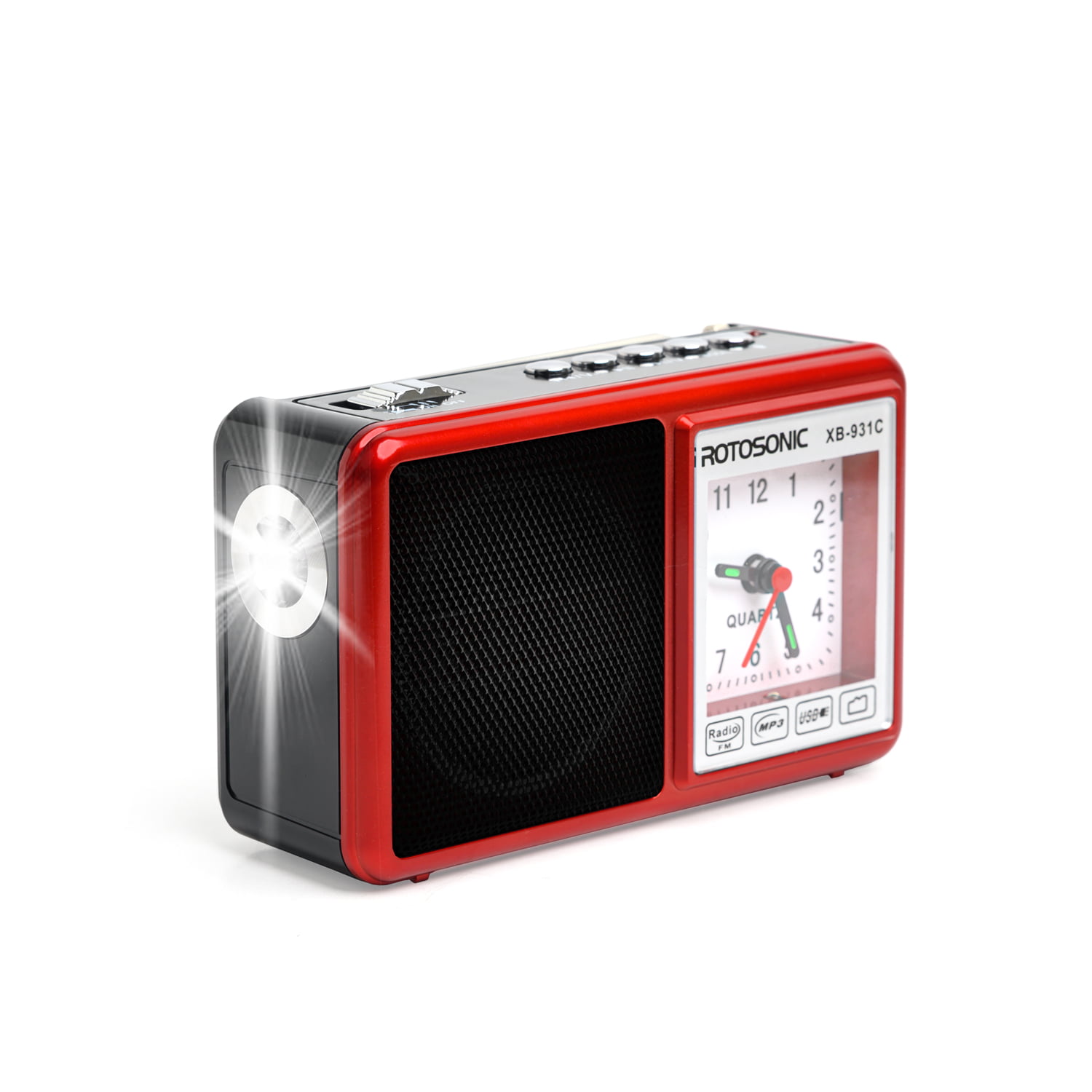 Радио часовник с вградена акумулаторна батерия Fm фенерче Bluetooth