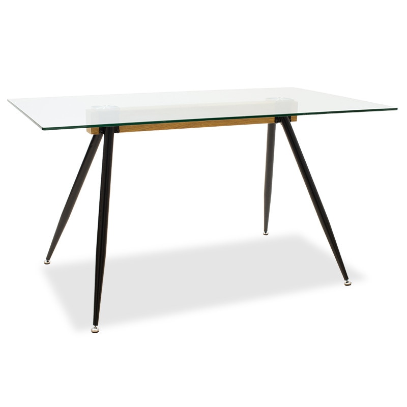 Masa living, Pako Word, Astrid, Negru, Transparent, 140x80x75 cm - eMAG.ro