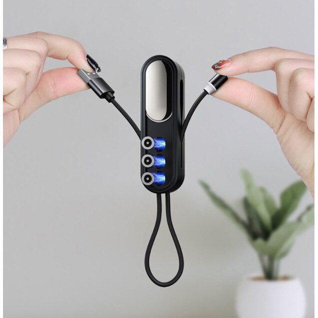 Breloc 3 in 1 cu cablu de incarcare si transfer de date, magnetic ...