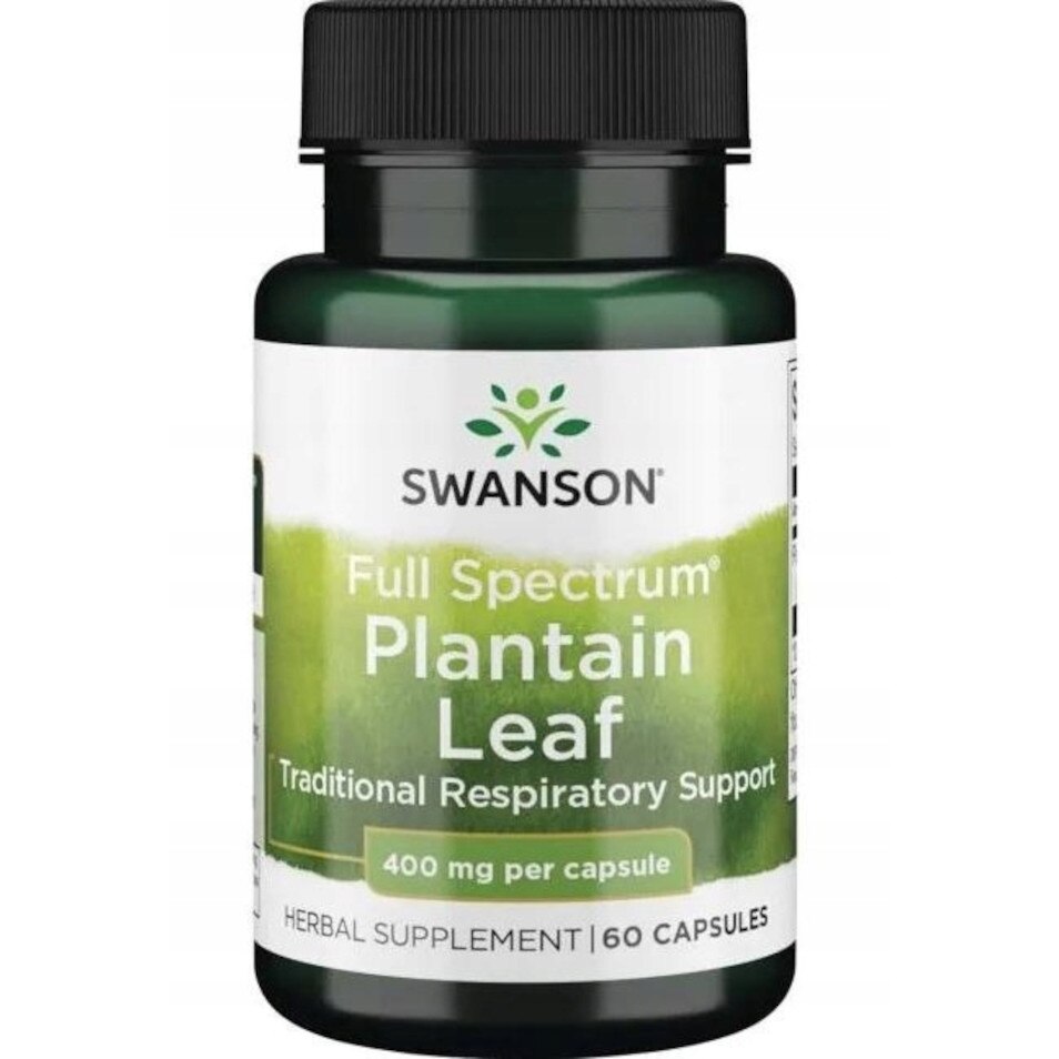 Supliment alimentar, Swanson Full Spectrum Plantain Leaf 400mg, 60 ...