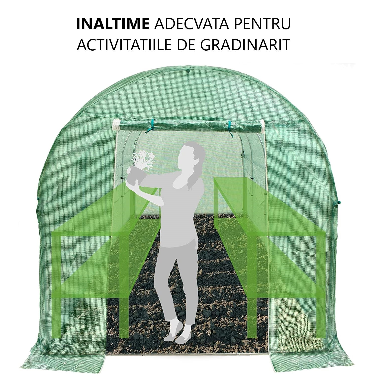 Sera gradina 4 x 2.5 x 2m pentru plante si legume solar - eMAG.ro