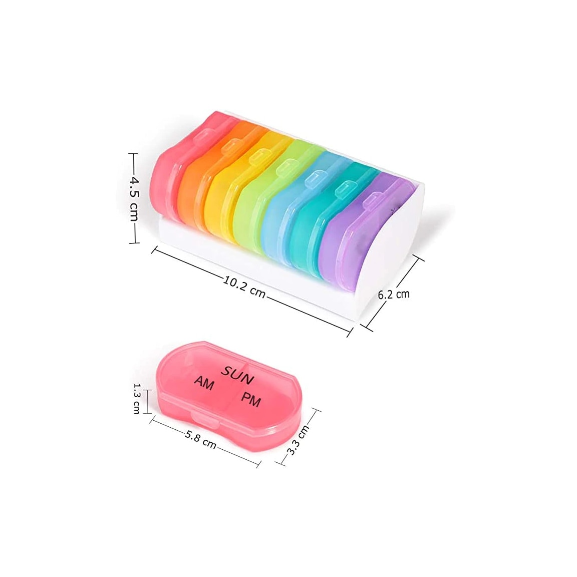 Organizator de medicamente pe zile format din 7 cutiute din plastic ...