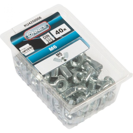 Blister 40 piulite fluture, DIN 315, M6, ZA, Connex - eMAG.ro