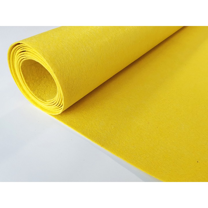 Fetru la metru, pasla galbena cu grosime de 2 mm, 100x100 cm - eMAG.ro