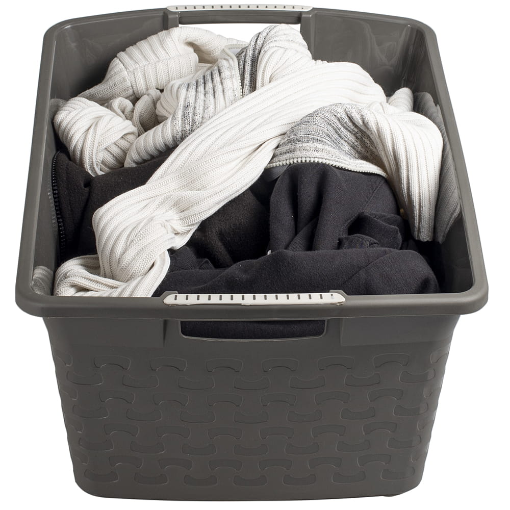 Cos de rufe, BranQ, Plastic, 51 x 35 x 22 cm, 25 l, Gri inchis - eMAG.ro