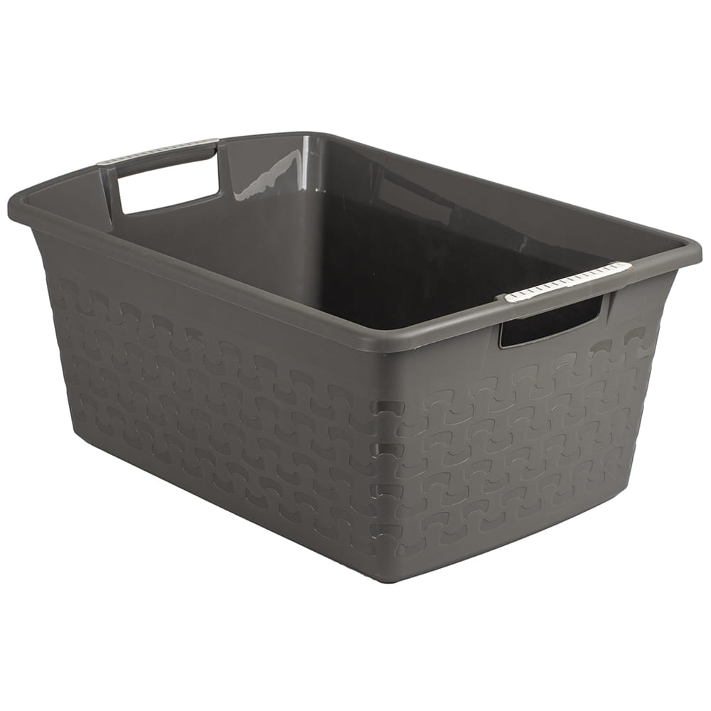 Cos de rufe, BranQ, Plastic, 51 x 35 x 22 cm, 25 l, Gri inchis - eMAG.ro