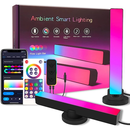 Set 2 Bare Luminoase Led RGB Elindor® Lumina Ambientala pentru Camera ...