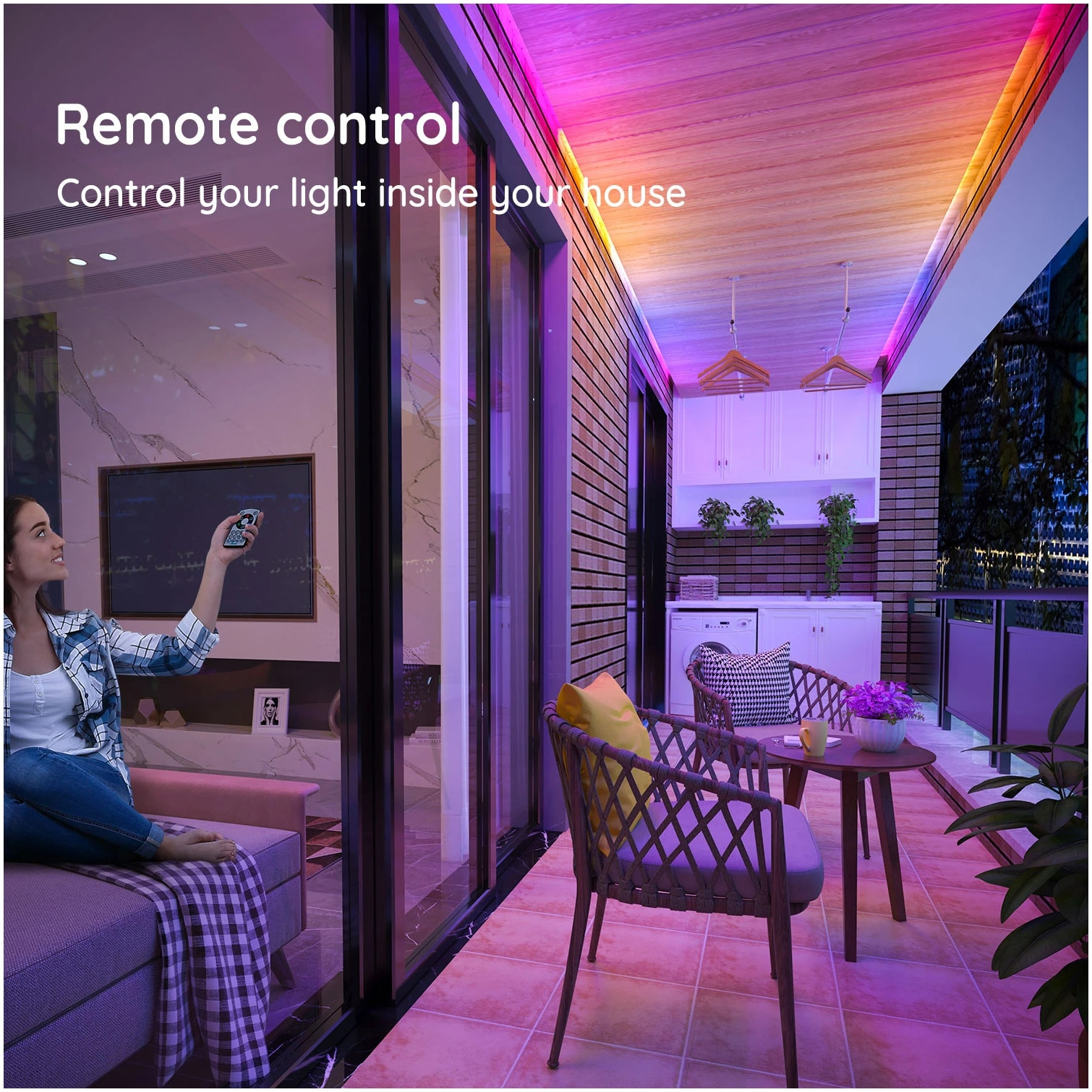 Banda LED RGBIC inteligenta pentru exterior Govee H6172 RGBIC, Wi-Fi ...