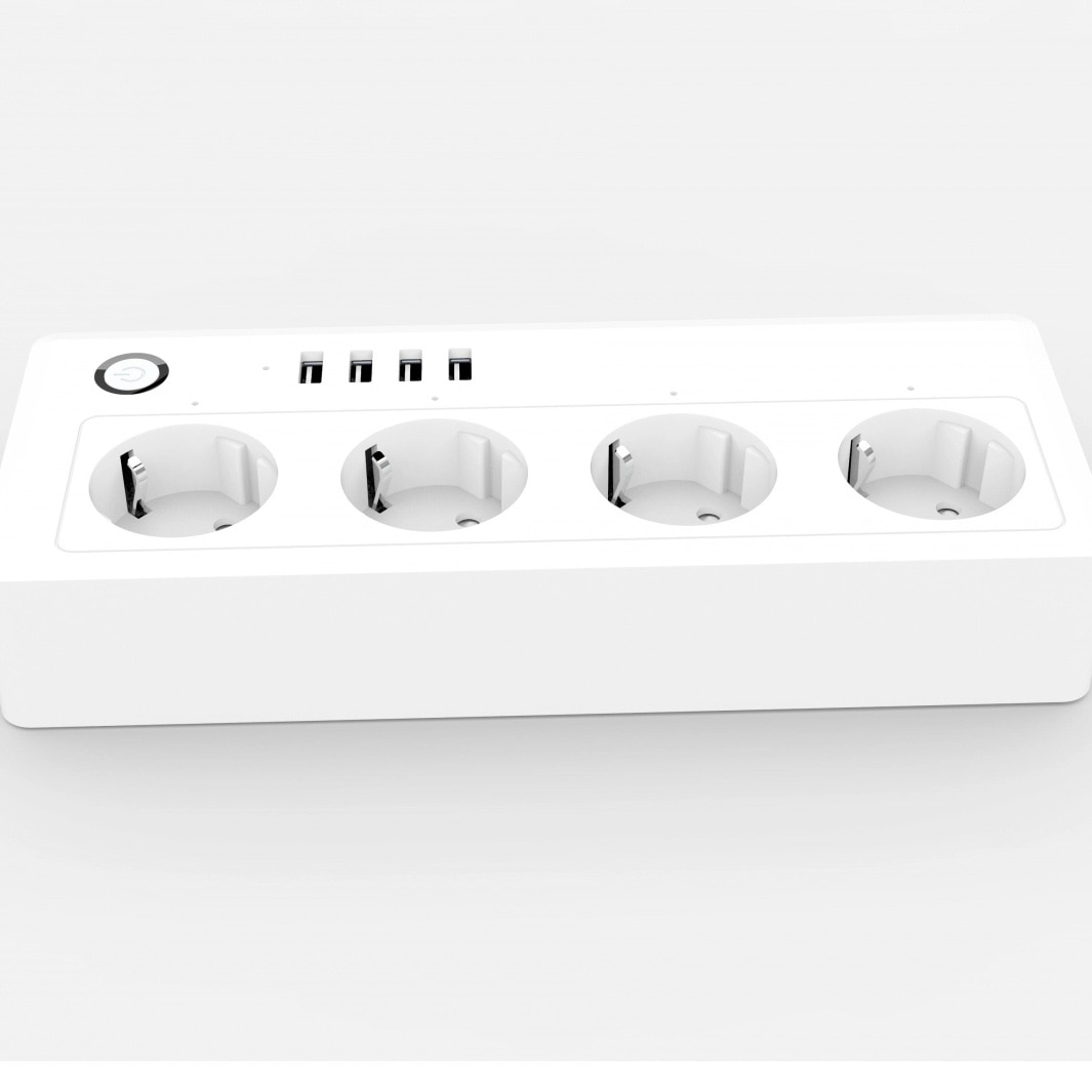 Prelungitor inteligent Rovo A26, Wi-Fi, comutator ON/OFF, 4 prize, 16A ...