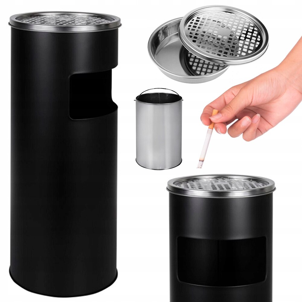 Scrumiera/cos de gunoi Metlex, Negru, 20L - eMAG.ro