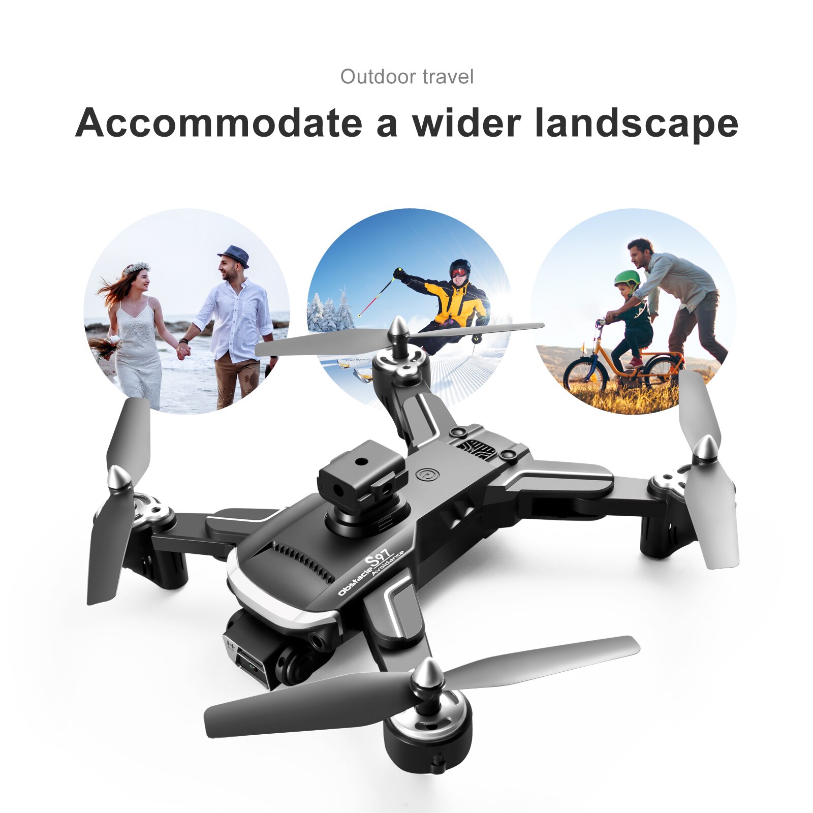 Drona S97 model 2023 pliabila, WiFi, Retur automat, Control Smartphone ...