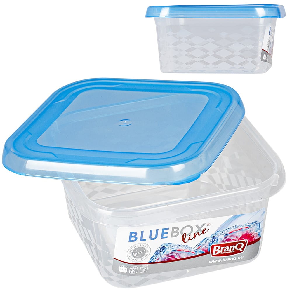 Recipient alimentar patrat BranQ, 0.45 L, ALbastru/Transparent - eMAG.ro