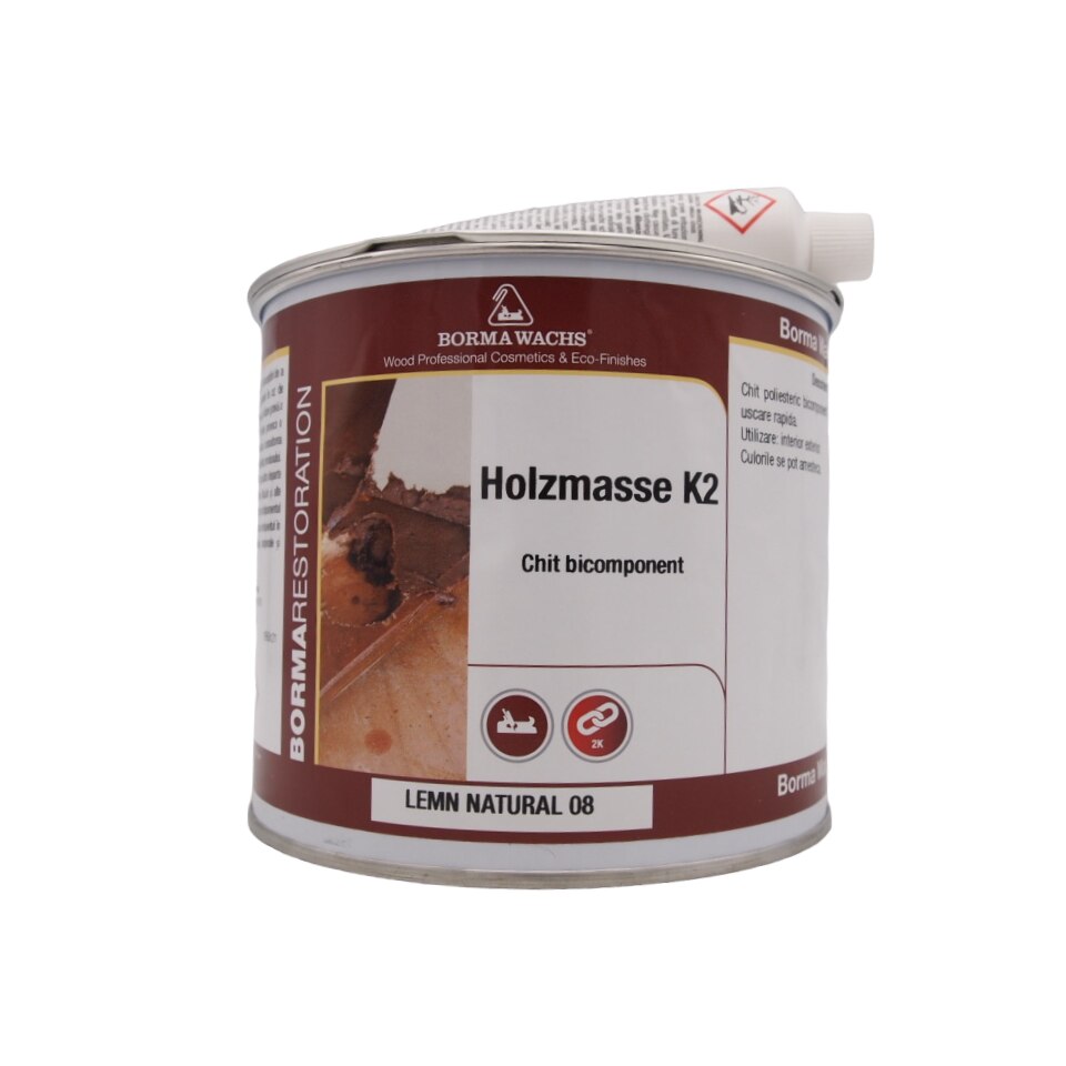 Chit bicomponent pe baza de solvent pentru lemn, Borma Wachs, 750 grame ...