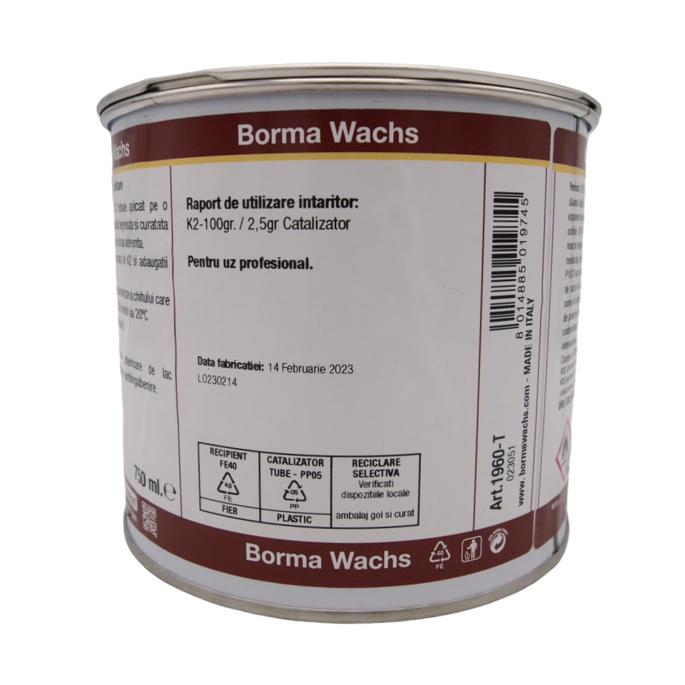 Chit bicomponent pe baza de solvent pentru lemn, Borma Wachs, 750 grame ...