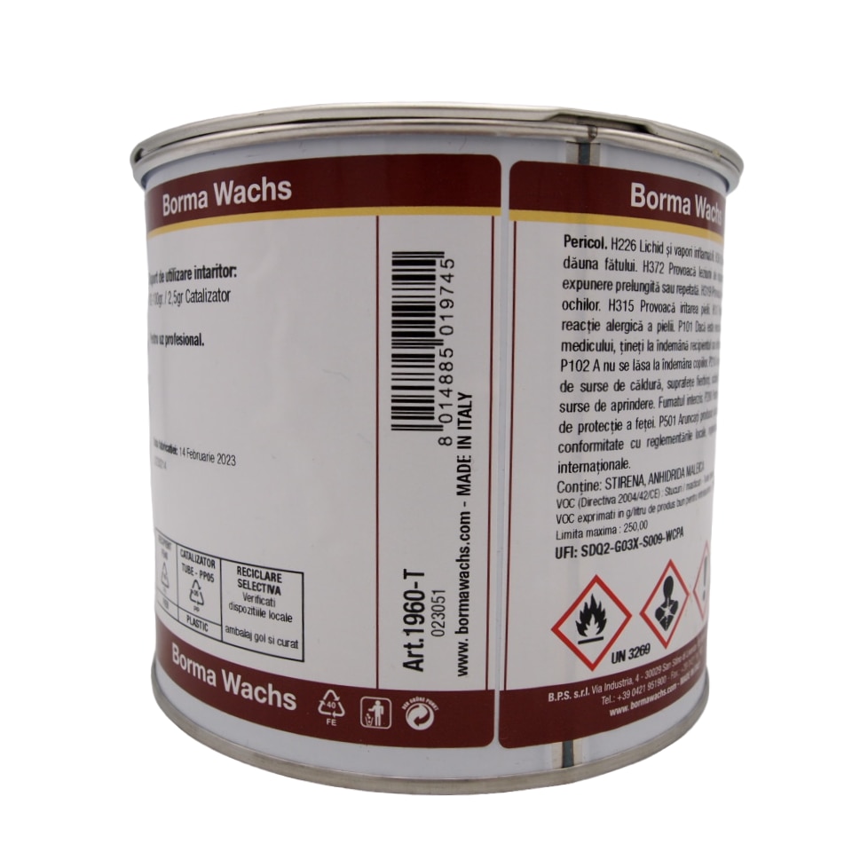 Chit bicomponent pe baza de solvent pentru lemn, Borma Wachs, 750 grame ...