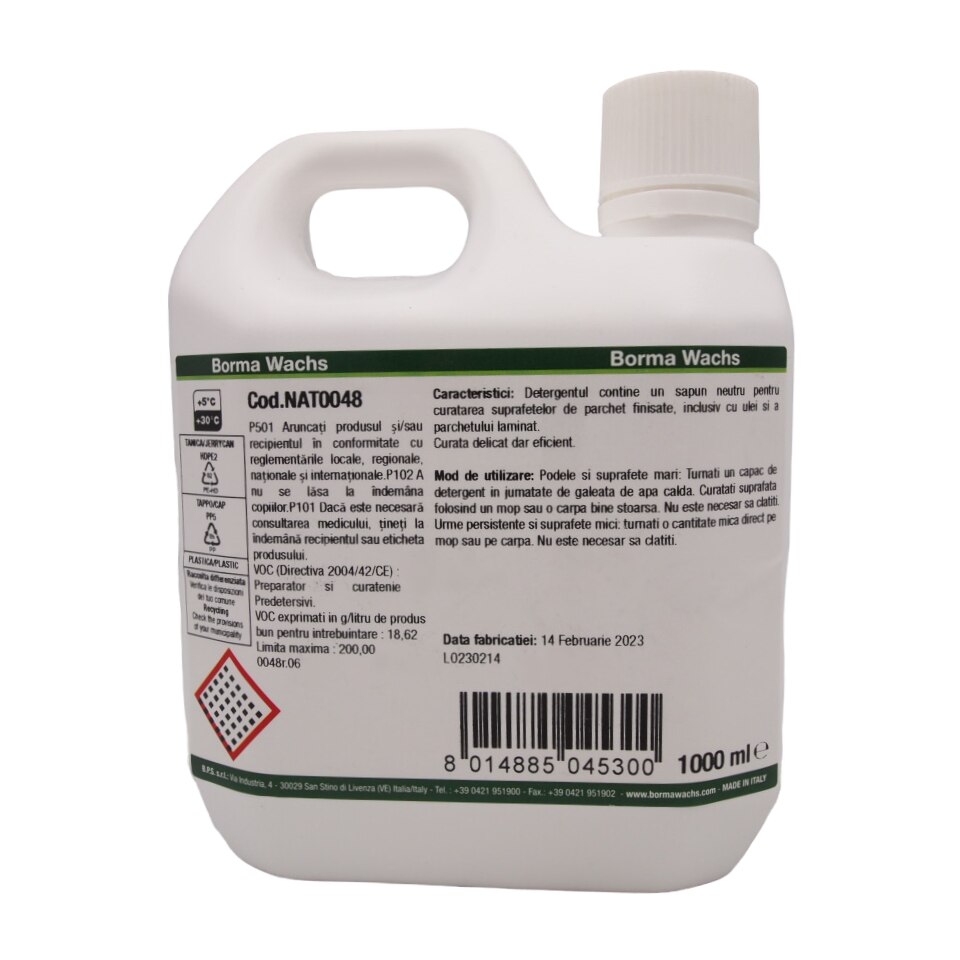 Detergent neutru concentrat pentru parchet, Borma Wachs, Parkettcleaner ...