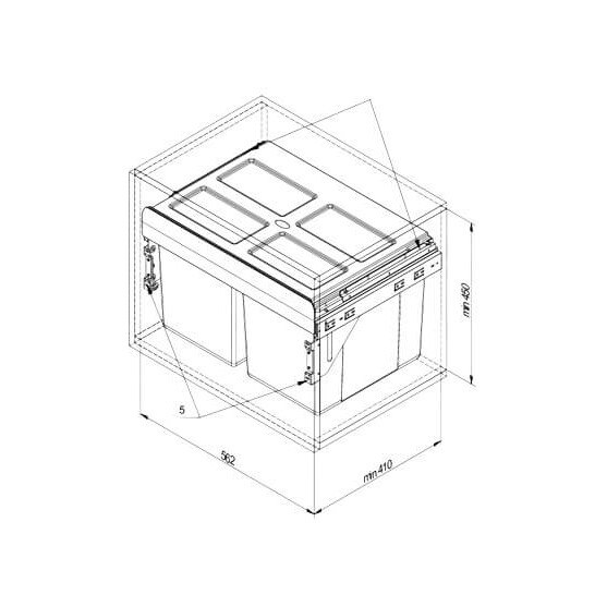 Cos gunoi culisant Practi Eco 600 2x27 L, antracit - eMAG.ro