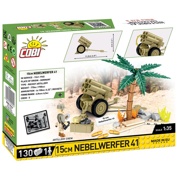Конструктор Cobi 15cm Nebelwerfer 41, 130 части - eMAG.bg