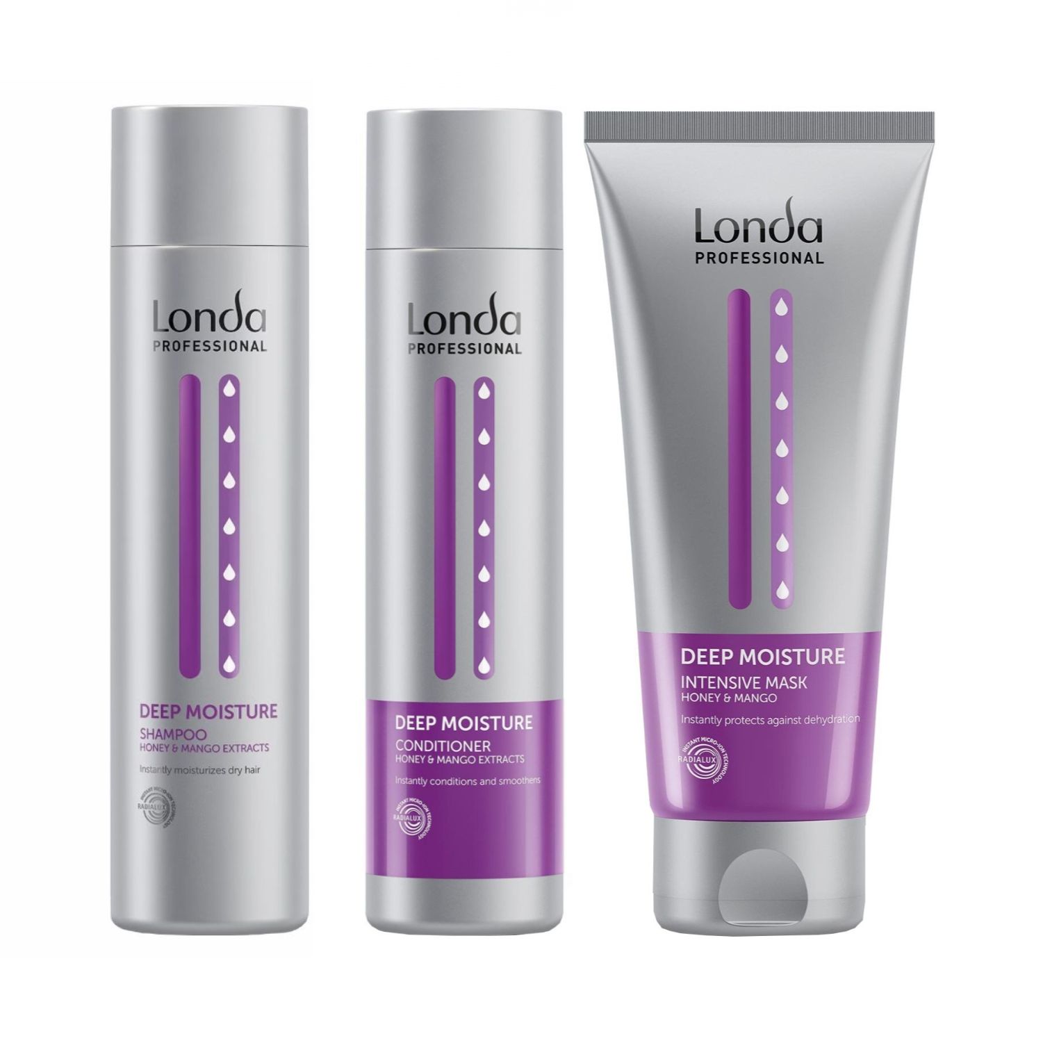 Pachet pentru par uscat, Londa Professional, Sampon Deep Moisture 250ml ...