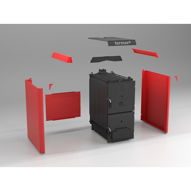Pachet cazan biomasa din fonta Termax Bio 42 kW, Ø 147 mm, volum apa 57 ...