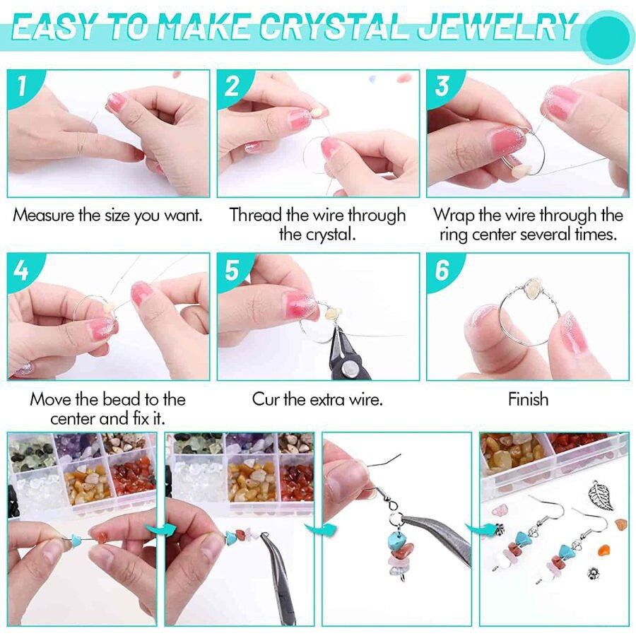 Set 550 margele pentru artizanat, BOMSTOM, Cleste, Snur, Multicolor ...