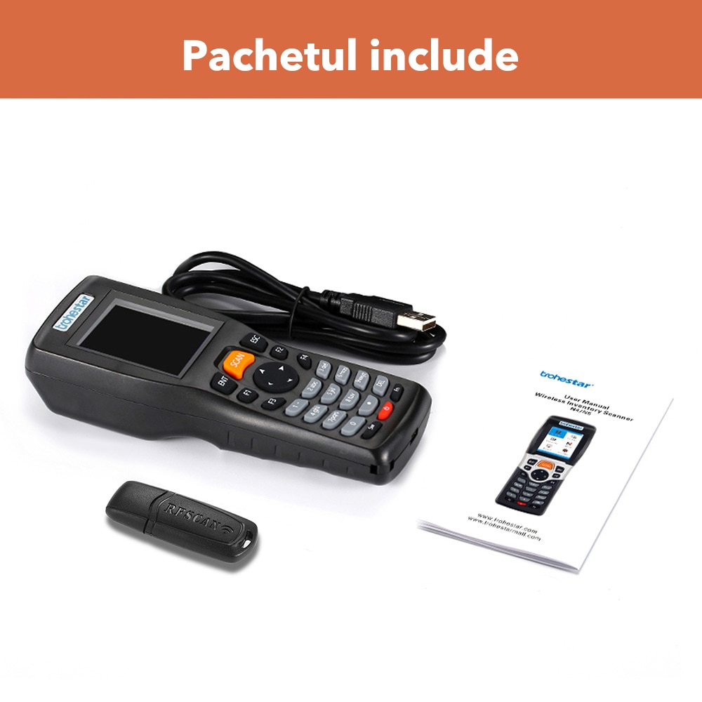 Scaner de coduri de bare QR, Trohestar N5-1D - eMAG.ro