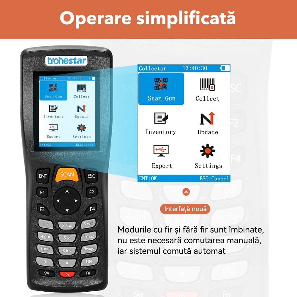 Scaner de coduri de bare QR, Trohestar N5-1D - eMAG.ro