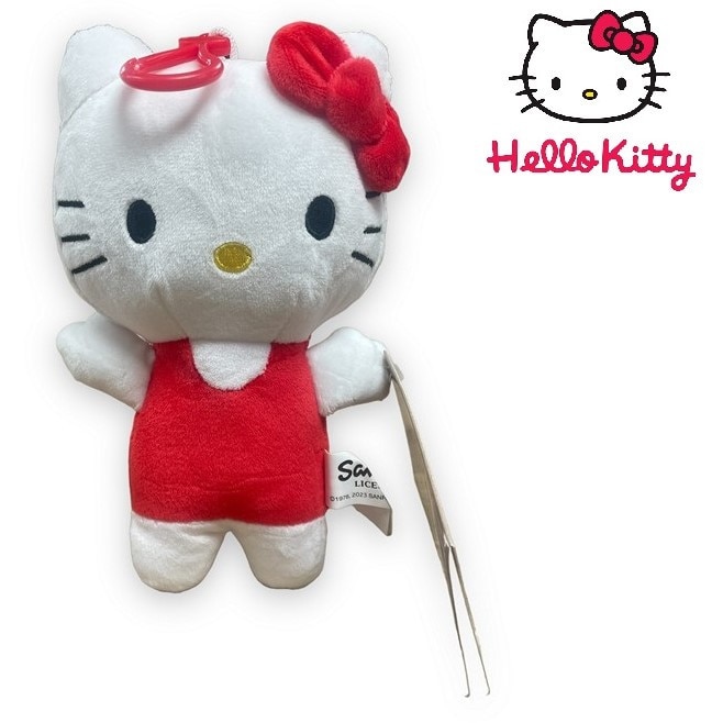 Jucarie de plus cu Hello Kitty, 18 cm, Alb/Rosu - eMAG.ro