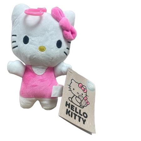 Jucarie de plus cu Hello Kitty, 18 cm, Alb/Roz - eMAG.ro