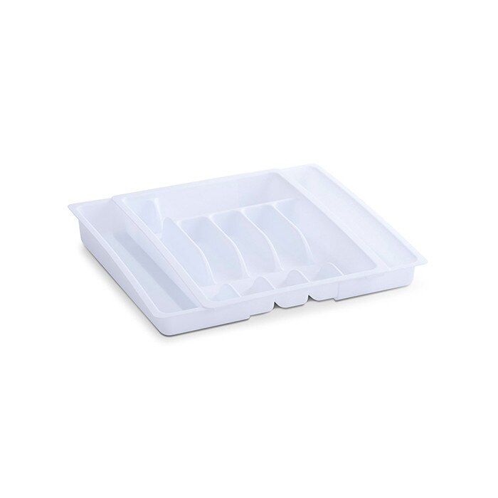 Suport tacamuri extensibil Zeller, plastic, 29-50x38x6.5, alb - eMAG.ro