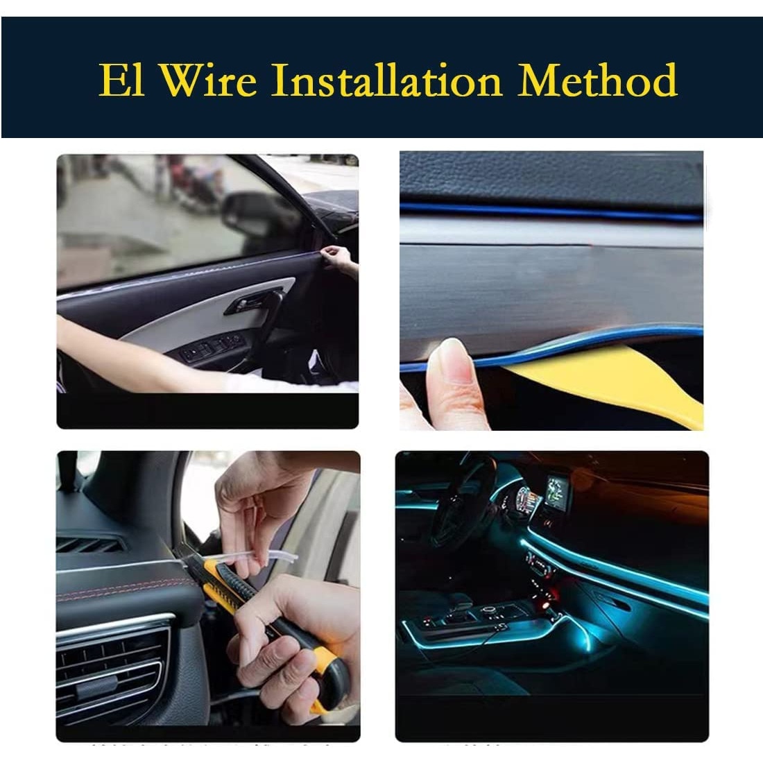 Kit Banda Led Auto, HYT ®, RGB, Alimentare USB, Lumina Ambientala, 5 m ...