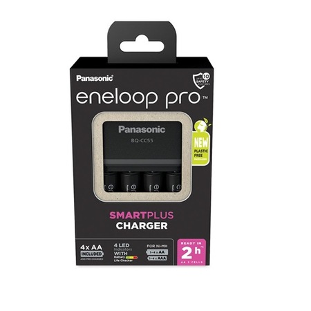 Incarcator rapid de baterii, Eneloop, K-KJ55HCD40E cu 4 baterii AA, 2500 mAh, Negru - eMAG.ro