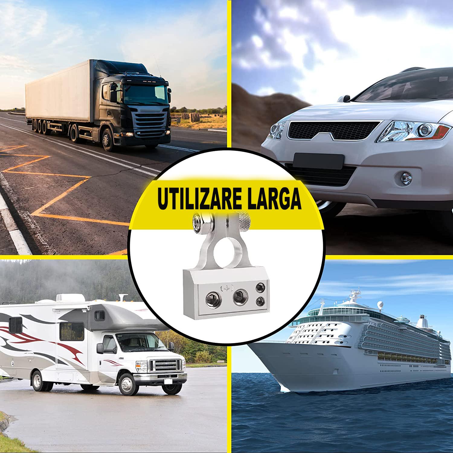 Set borne baterie, Vaxiuja, cu 2 capace transparente si Garnitura ...