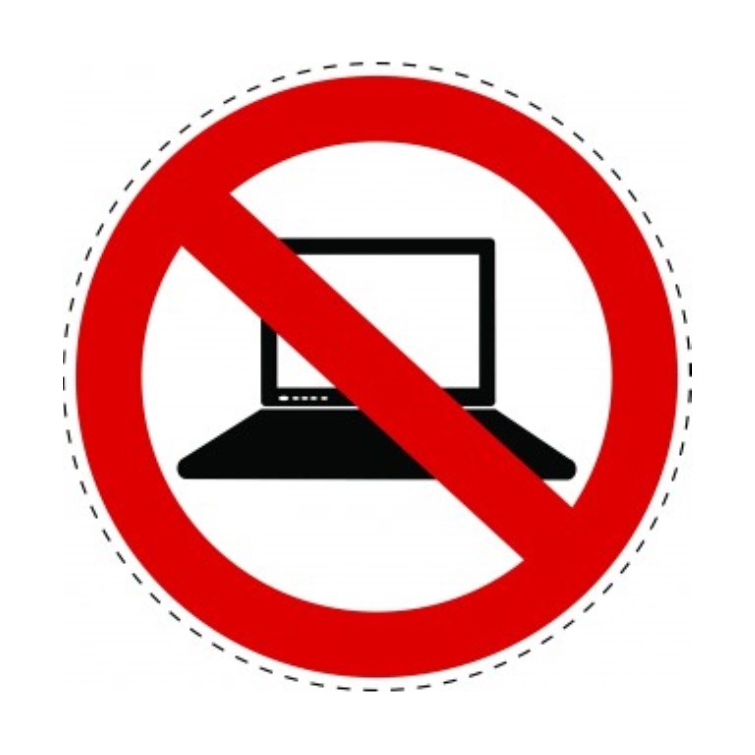 Sticker decorativ, Indicator de Restrictie - Interzis cu laptopuri ...