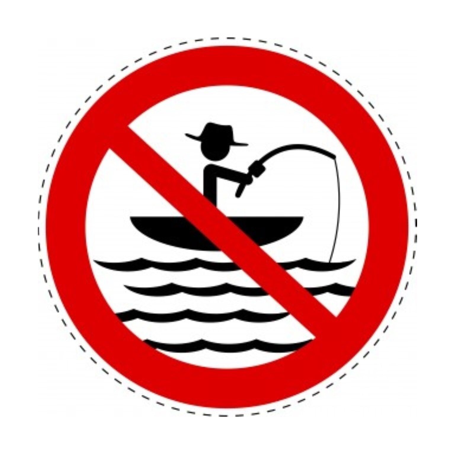 Sticker decorativ, Indicator de Restrictie - Pescuitul Interzis ...