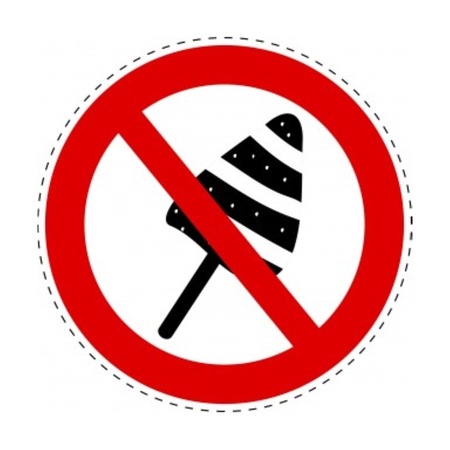 Sticker decorativ, Indicator de Restrictie - Accesul cu Dulciuri ...