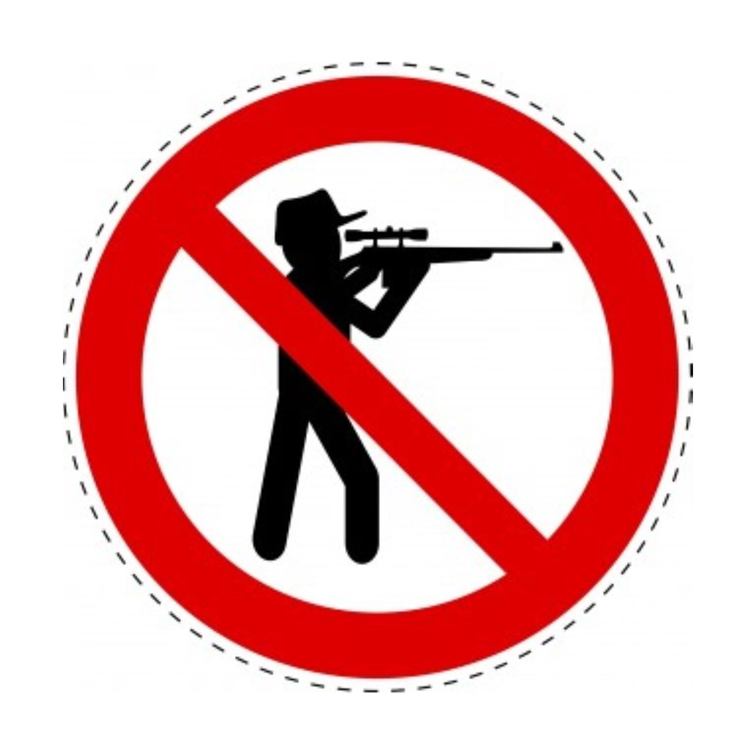 Sticker decorativ, Indicator de Restrictie - Vanatoarea Interzisa ...
