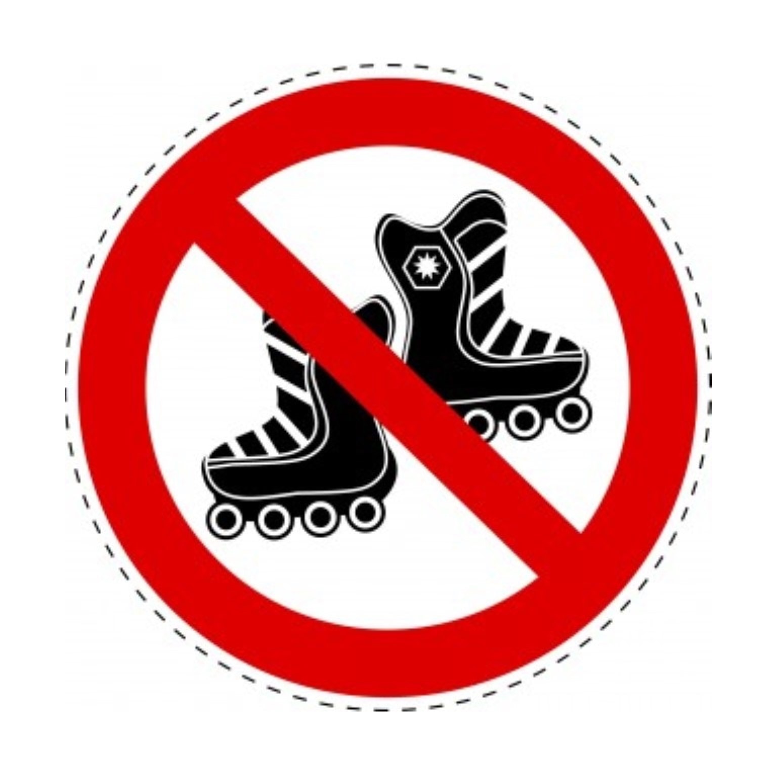 Sticker decorativ, Indicator de Restrictie - Accesul cu Role Interzis ...