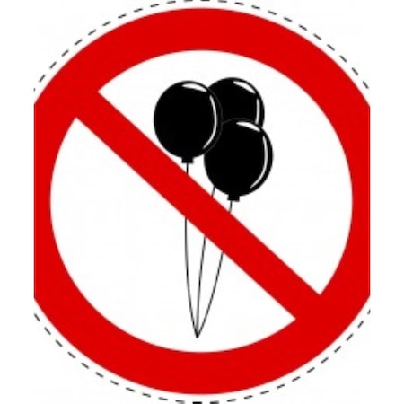 Sticker decorativ, Indicator de Restrictie - Interzis cu Baloane ...