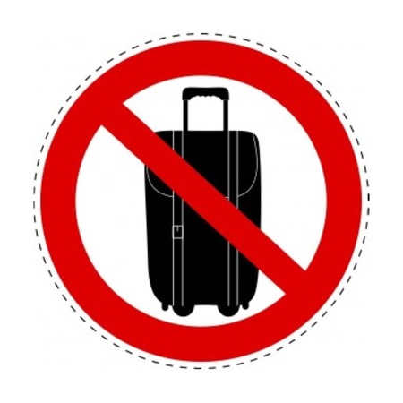 Sticker decorativ, Indicator de Restrictie - Interzis Accesul cu Bagaje ...