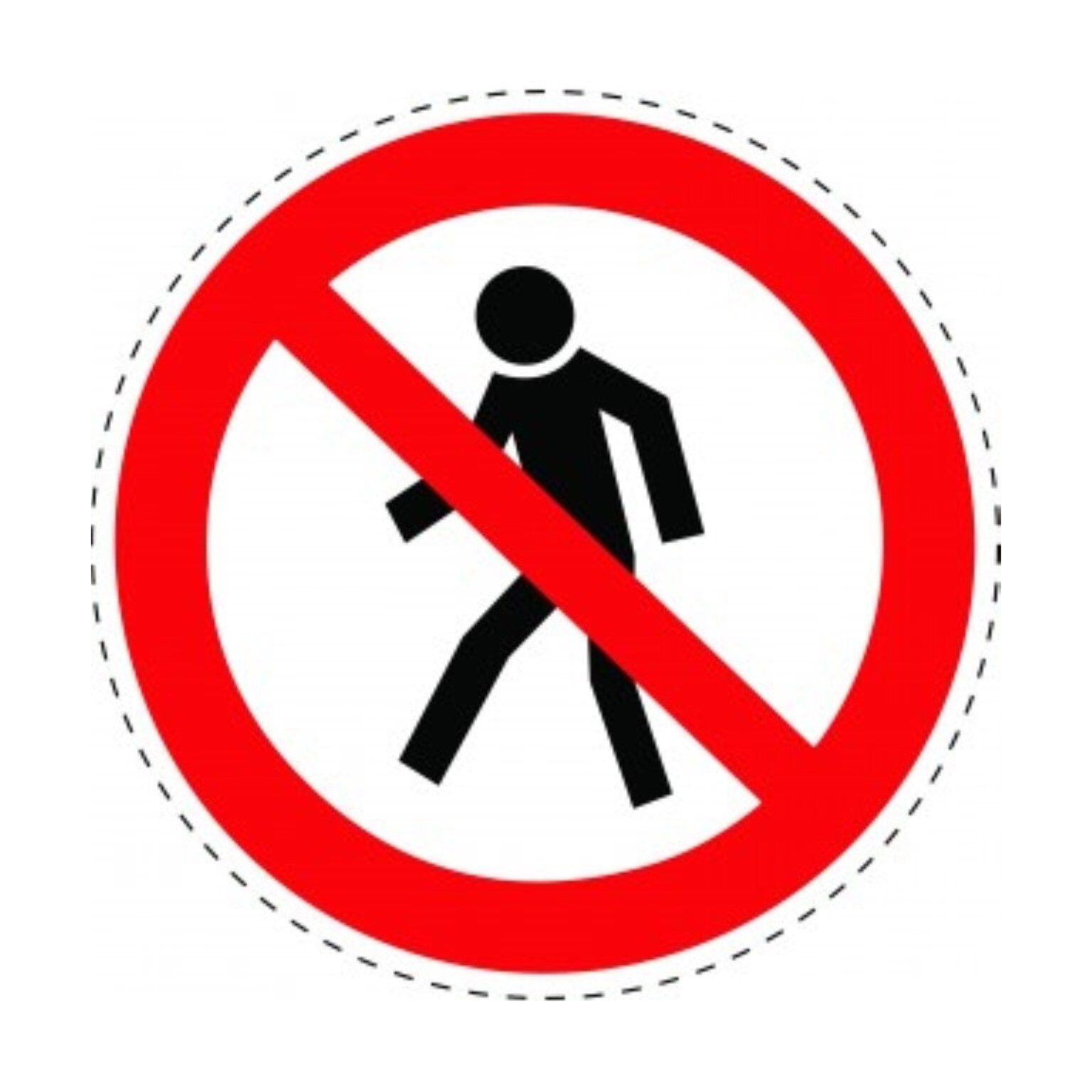 Sticker decorativ, Indicator de Restrictie - Interzis Pietoni ...