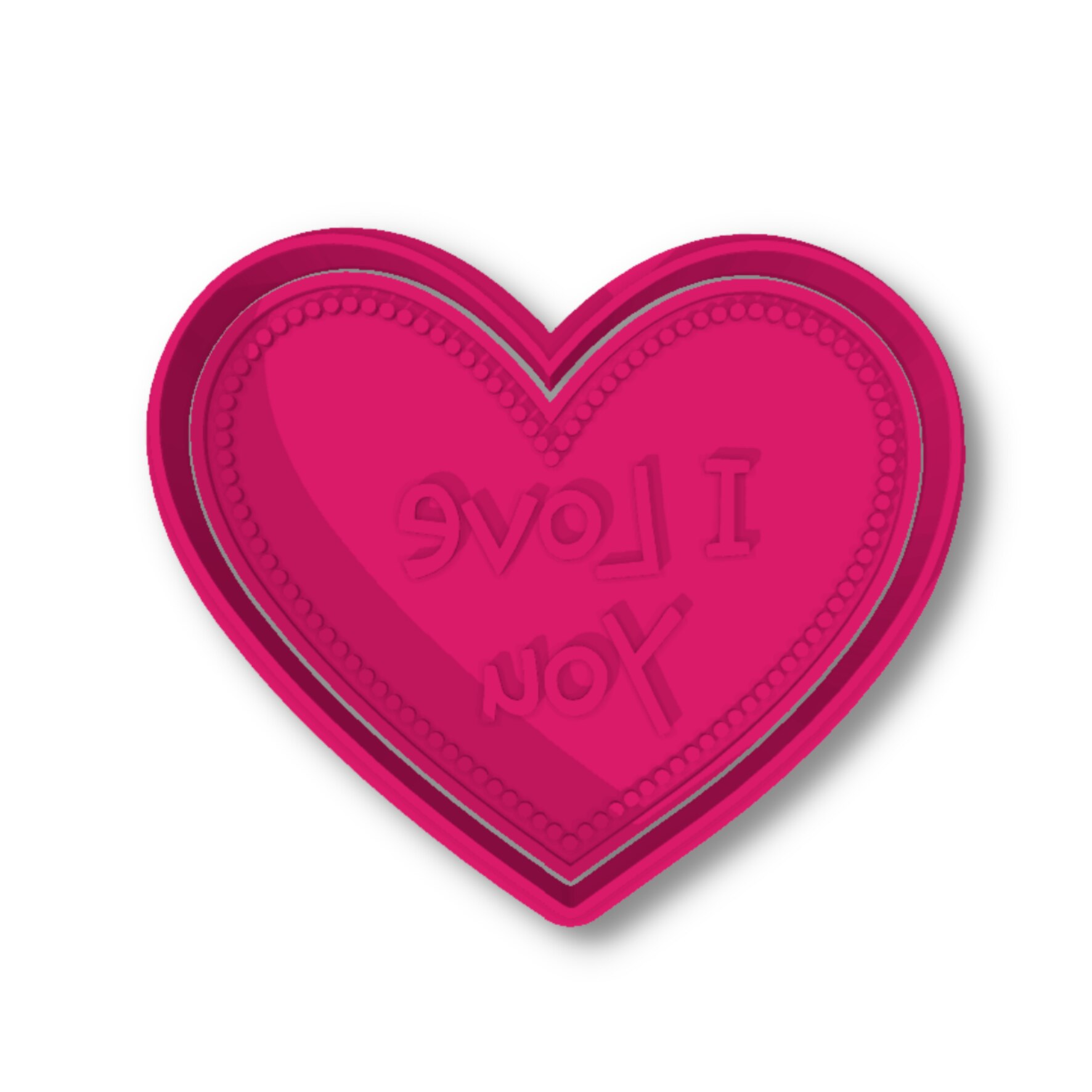 Set decupator contur si stampila inima I love you, 10 cm, plastic PLA ...