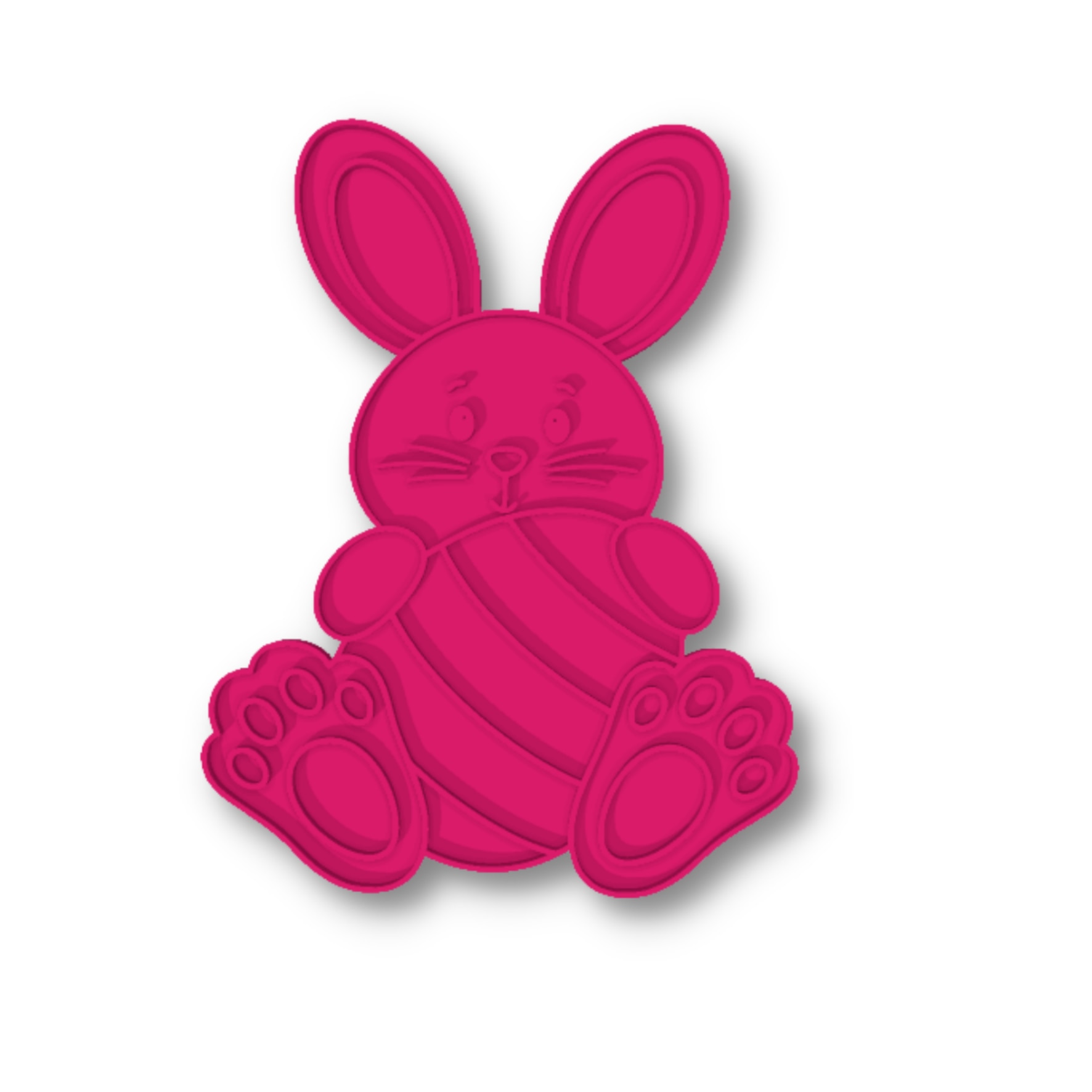 Stampila pentru decupator iepuras cu ou, 8 cm, plastic PLA, roz - eMAG.ro