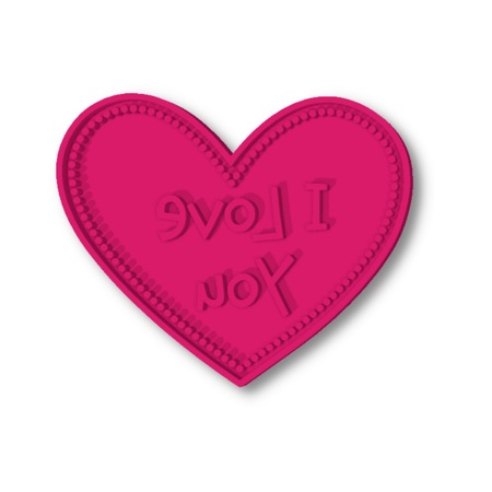 Stampila pentru decupator contur inima I love you, 8 cm, plastic PLA ...
