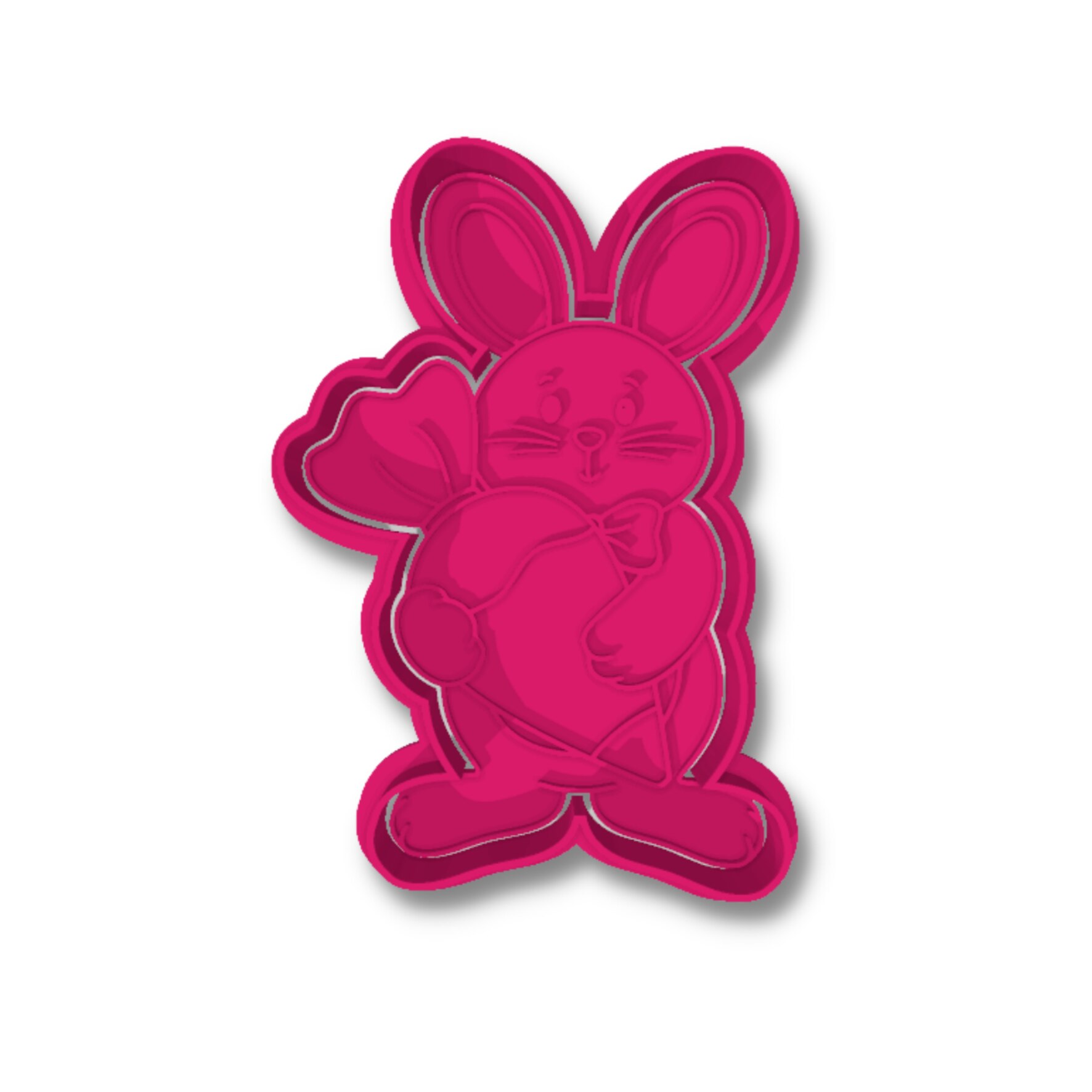 Set decupator contur si stampila iepuras cu pos, 10 cm, plastic PLA ...