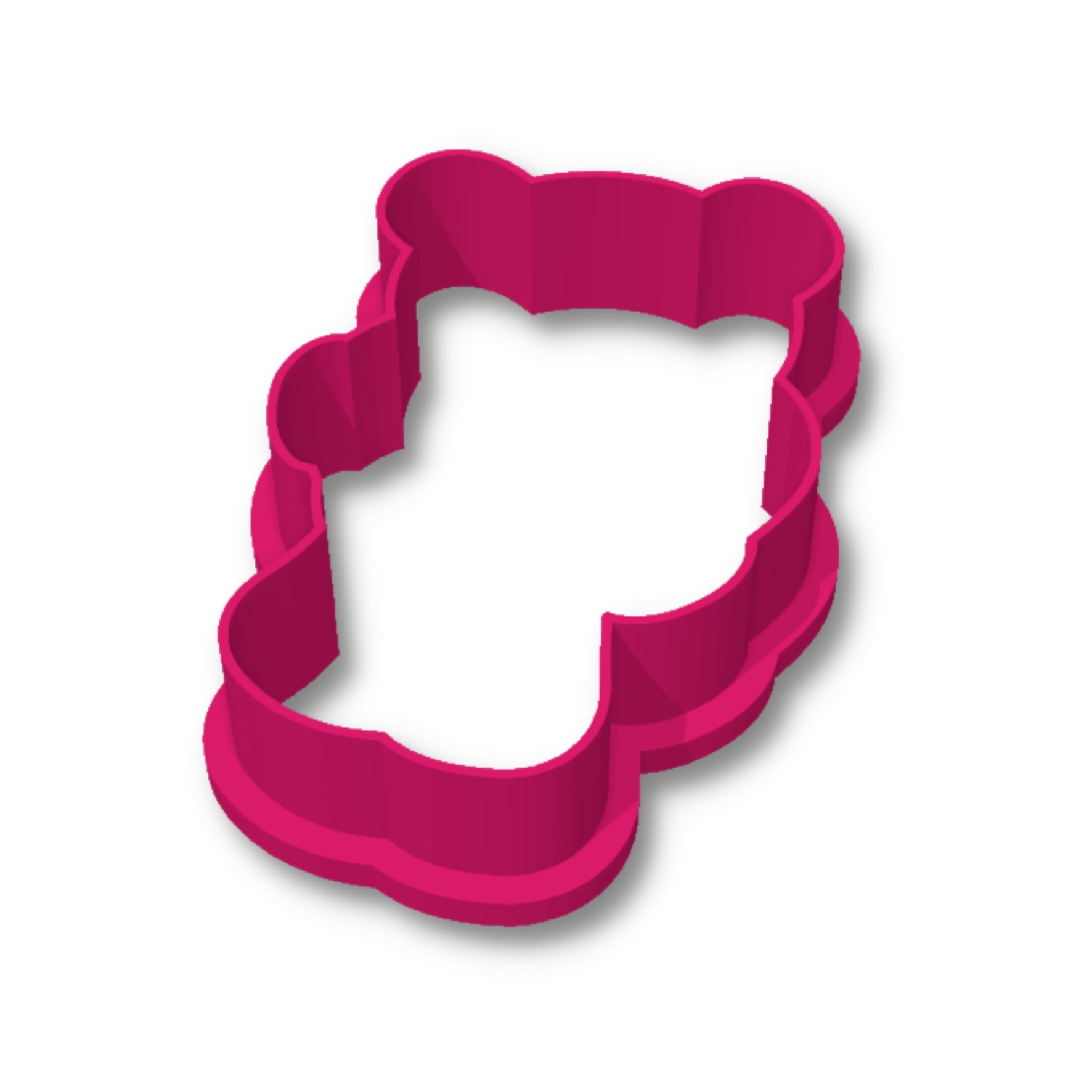 Decupator contur ursulet cu inima valentine, 6 cm, plastic PLA, roz ...