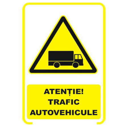 Sticker decorativ, Indicator avertizare - Atentie trafic autovehicule ...
