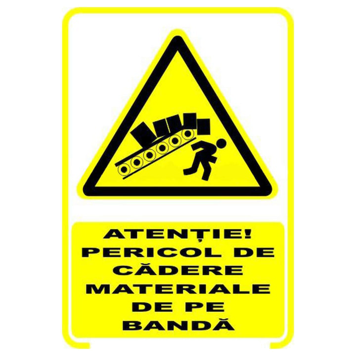 Sticker decorativ, Indicator avertizare - Pericol cadere material de pe ...